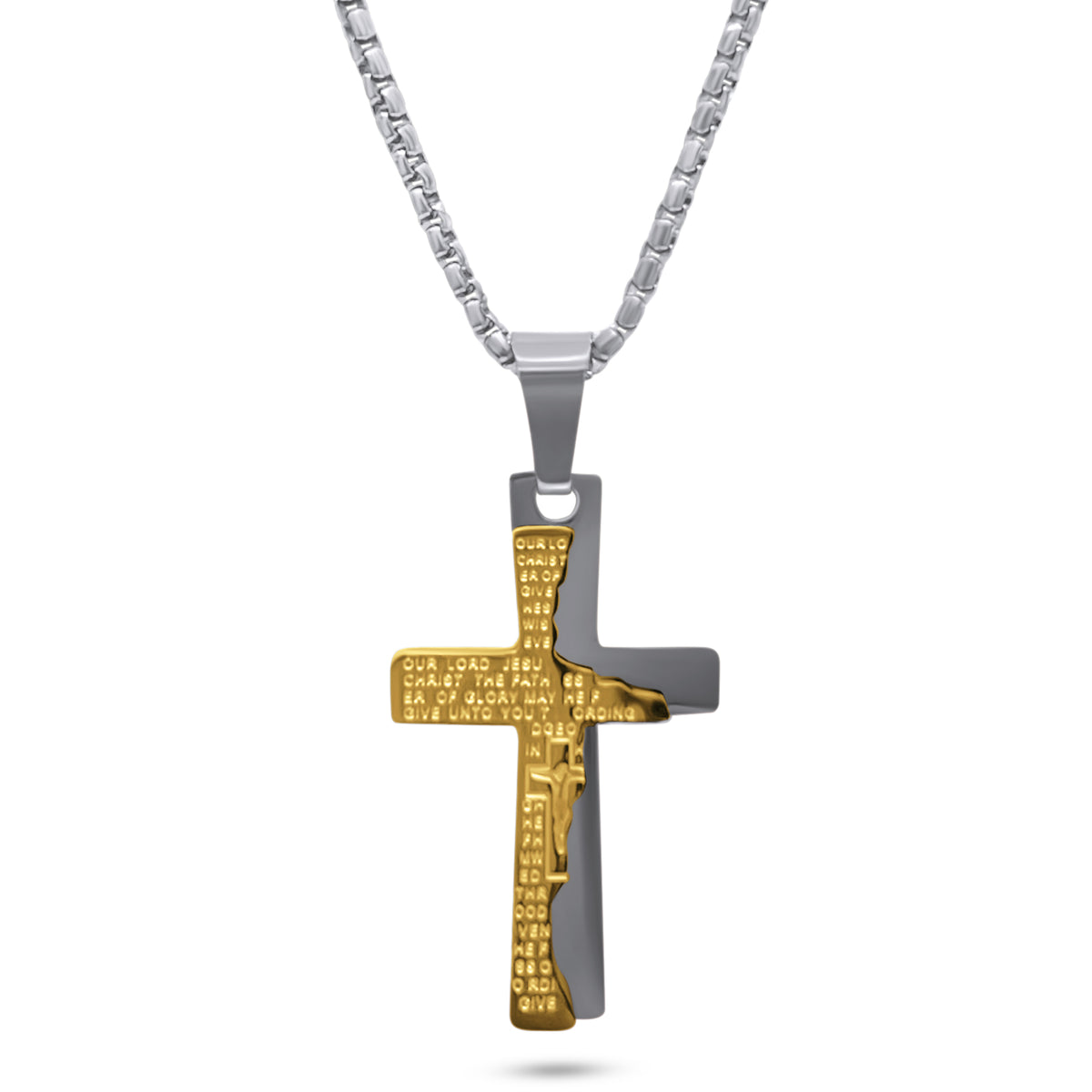 Two-Tone Melted Cross Chain – Santorini Design