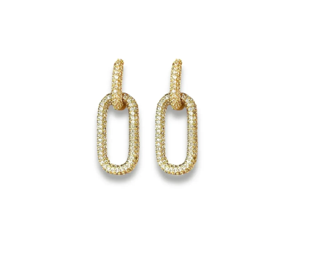 Pavé Double Paperclip ER – Santorini Design